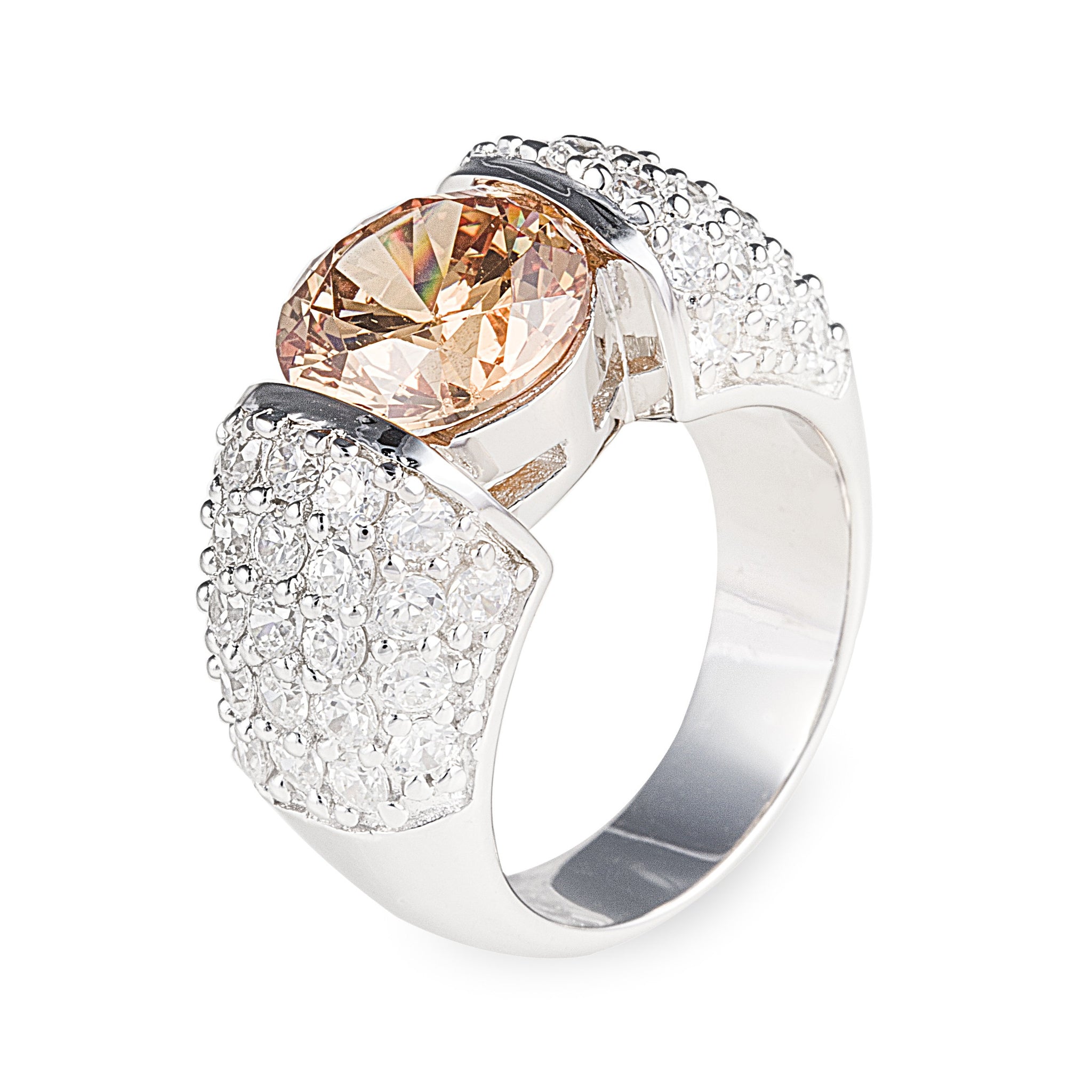 Champagne Rings in 925 Sterling Silver. Worldwide Shipping – Bellagio & Co.