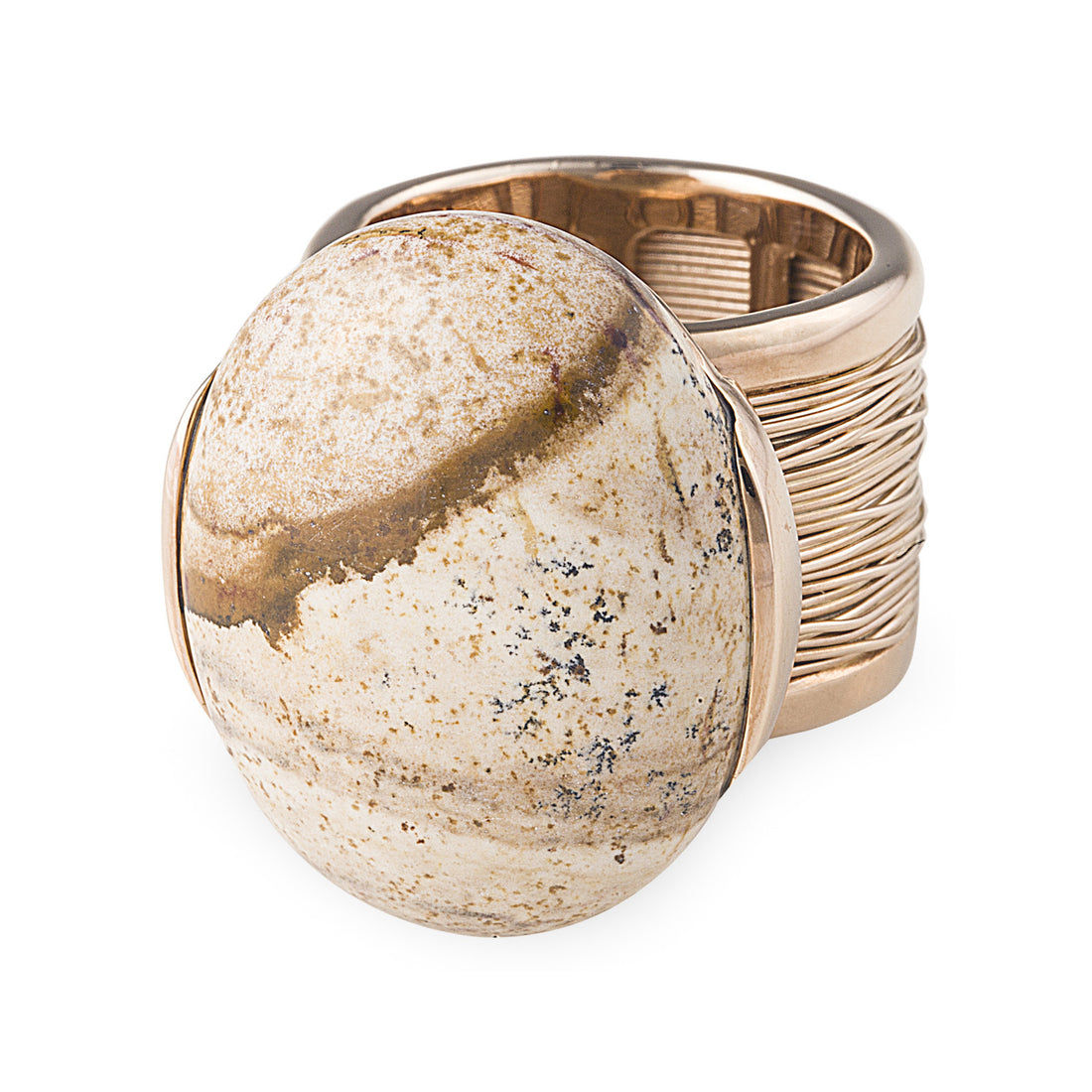 Sahara Ring - Rose Gold with Natural Desert Stone. Worldwide Shipping – Bellagio & Co.